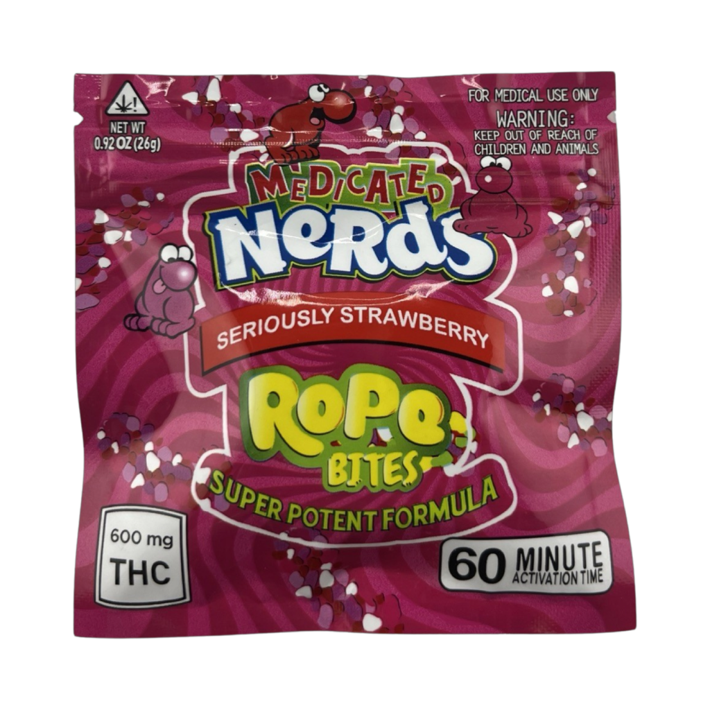 Buy Nerds Rope Bites Super Potent Formula - Seriously Strawberry (600mg ...